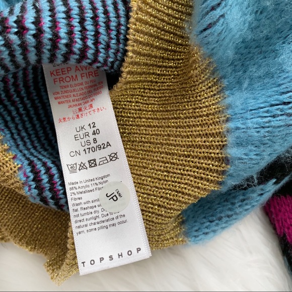 Topshop | Sweaters | Topshop Off The Shoulder Blue Leopard Sweater ...